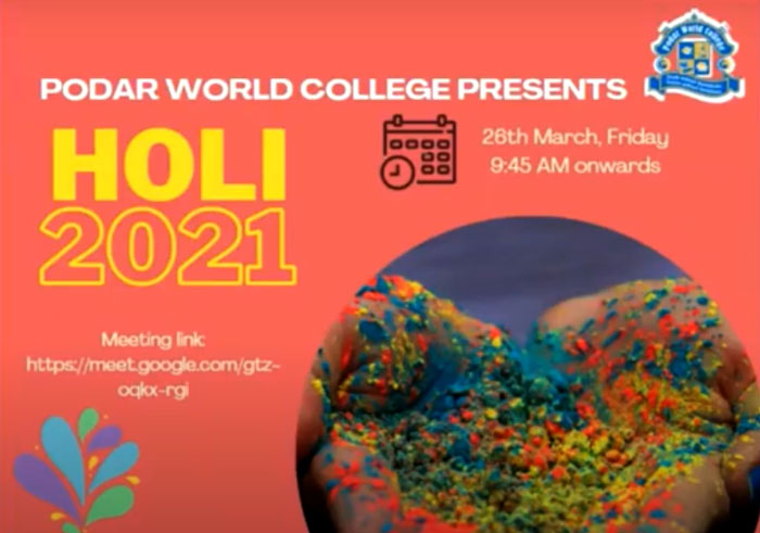 Virtual Holi Celebration | Podar World College, Mumbai - Podar World ...